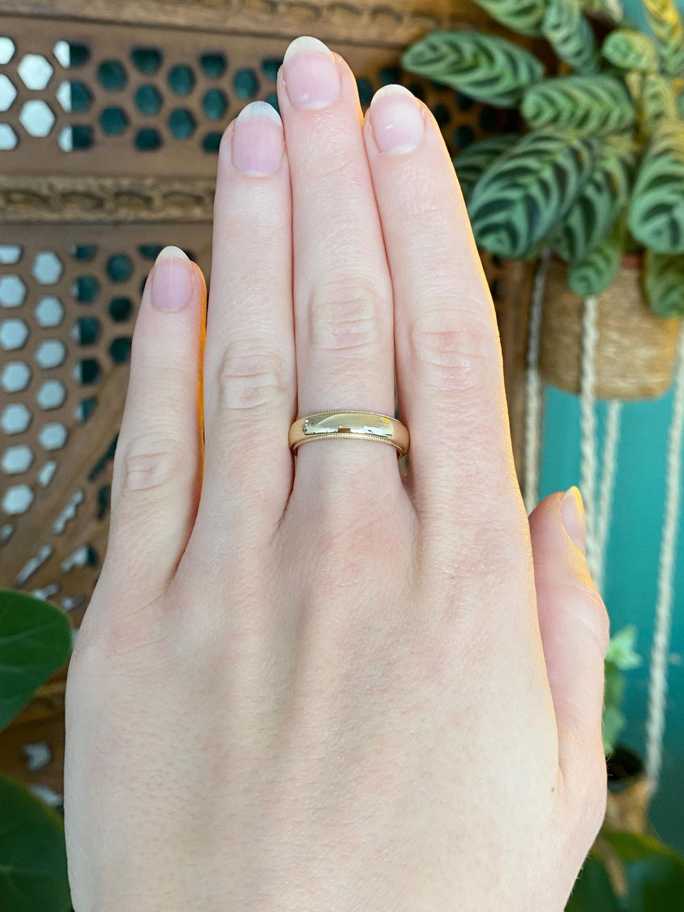Vintage Solid 14k Yellow Gold Milgrain Ring Band - Size 7.25 – Parlay ...